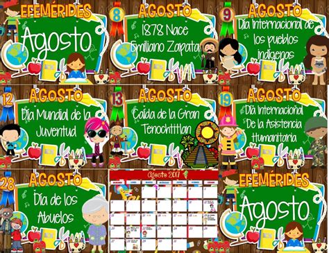 Efemérides De Agosto Educación Primaria