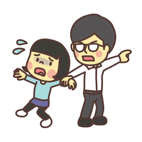 逃げる子どもの腕を引く大人のイラスト 2パターン かわいい子どものイラスト素材（無料） 【イラストバンク 本店】