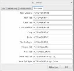 is there a way to customize keyboard shortcuts in lxterminal ask ubuntu
