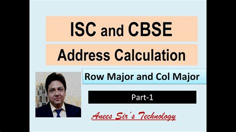 address calculation row major and column major easily explained