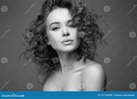 Beautiful Young Woman Amazing Curly Girl Stock Image Image Of Black