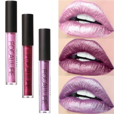 Focallure 1pc Glitter Metallic Lip Gloss Diamond Shine Lips Makeup Tint
