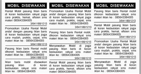contoh iklan kolom contoh iklan komersial baris kolom dan iklan