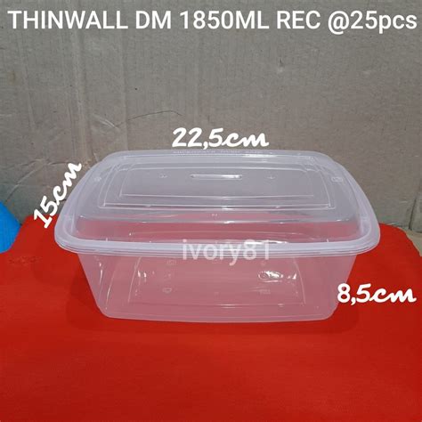 Jual Thinwall Food Container 1850ml Kotak Makan Bening Mangkok