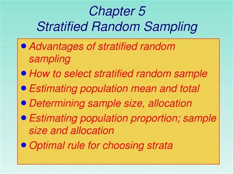 Ppt Chapter 5 Stratified Random Sampling Powerpoint Presentation