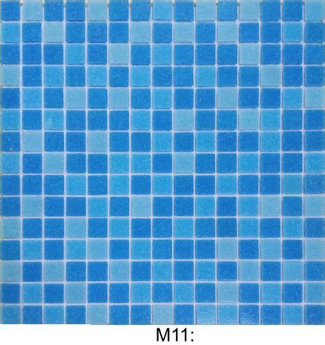 Blue M11 Glass Mosaic Tiles Swimming Pool Square Tiles Thickness 5 Mm