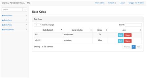aplikasi absensi sekolah berbasis web php and mysql