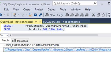 hodentekhelp how do you return json formatted response to a sql query