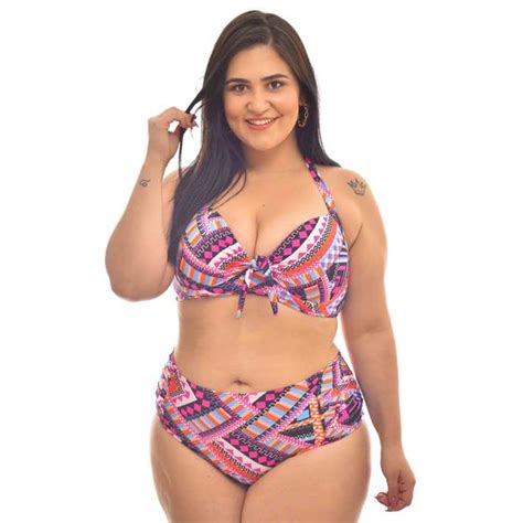 Conjunto De Biquini Plus Size Bojo Sustentação Alça Multifuncional