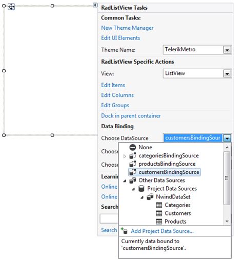 data binding radlistview