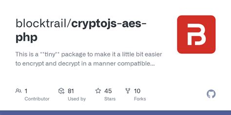github blocktrail cryptojs aes php this is a tiny package to