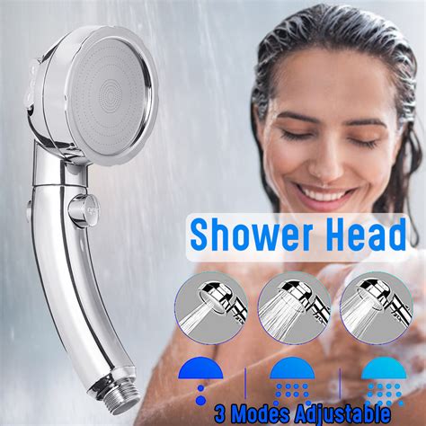 High Pressure 3 Speeds Handheld Shower Head With On Off Pause Switch