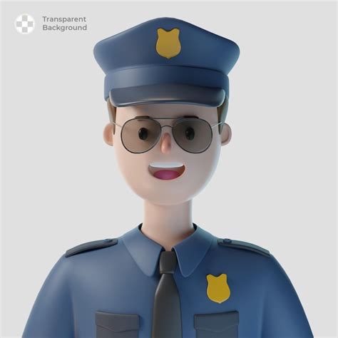 Premium Psd 3d Police Officer Cartoon Character Avatar Isolated In 3d