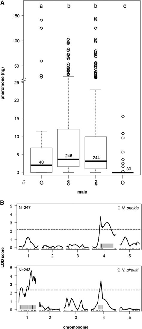 Phenotypic And Qtl Mapping Results Of Pheromone Quantity A