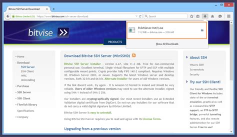 installing bitvise ssh server bitvise