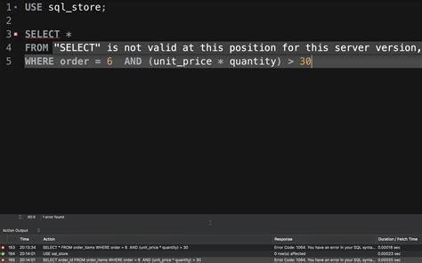 mysql why are they showing syntax error for the given