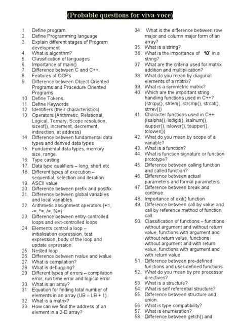 viva voce for class xii computer science cbse