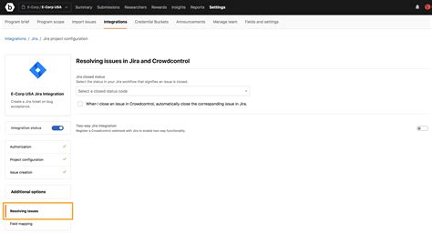 configuring bi directional jira integration bugcrowd docs