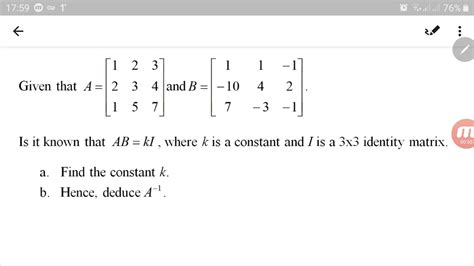 Matrices Find A Inverse By Using The Properties Of Inverse Matrix
