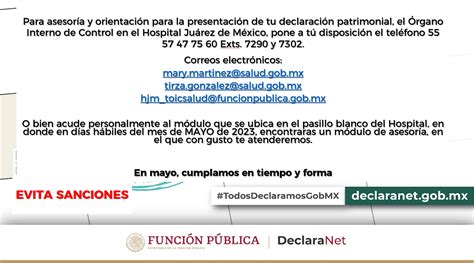 Declaración Patrimonial Y De Intereses Hospital Juárez De México