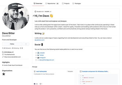 dave bitter github profile readme