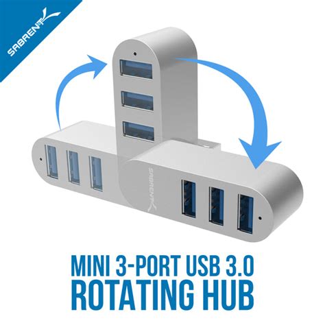 3 Port Mini Usb 3 0 Rotating Hub Sabrent