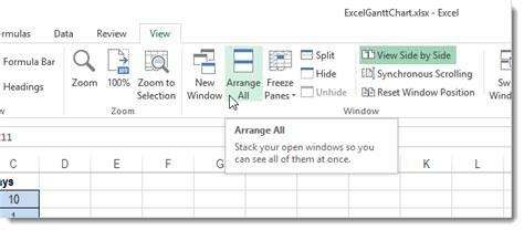 how to view spreadsheets side by side in separate windows