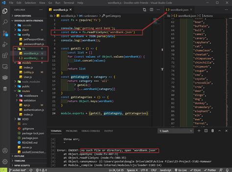 javascript getting no such file or directory when trying to read