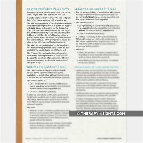 Diagnostic Metrics Simplified Reference For Clinicians – Adult And
