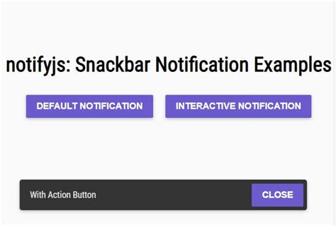 simple interactive snackbar and toast notification in vanilla javascript