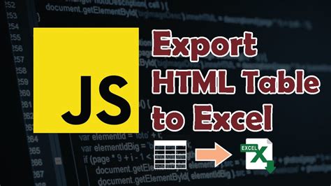 how to export html table data into excel file youtube