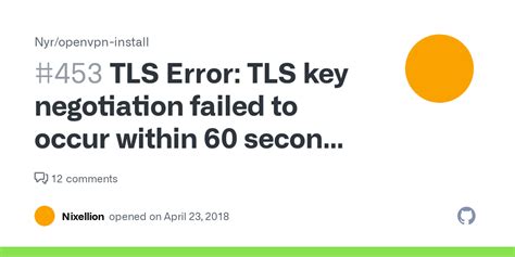 tls error tls key negotiation failed to occur within 60 seconds check