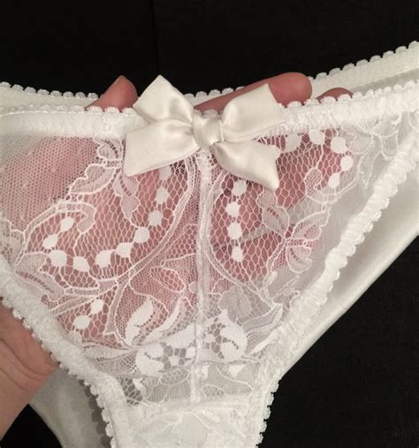 Silk Panties In White Lace Silk Tanga Shape Etsy Australia