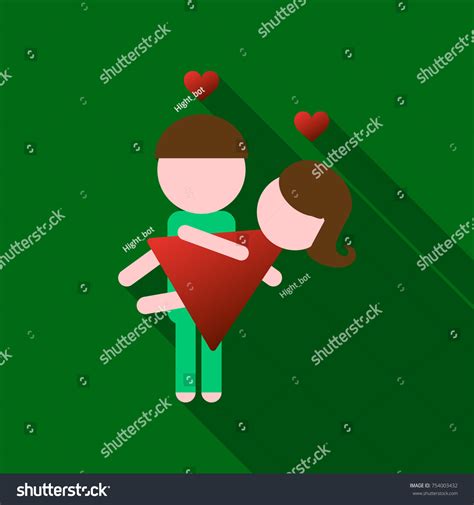 Man Holds Girl His Arms Lovers Stock Vector Royalty Free 754003432