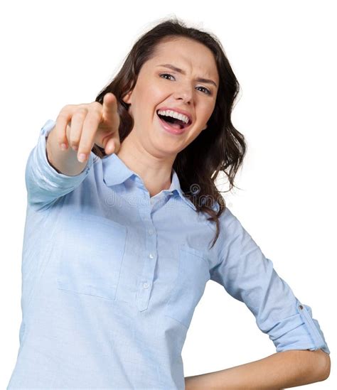 Woman Pointing And Laughing Stock Image Image Of Emotion Lady 76880049