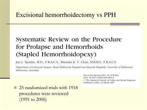 Ppt Updates On The Treatment Of Hemorrhoidal Disease Powerpoint