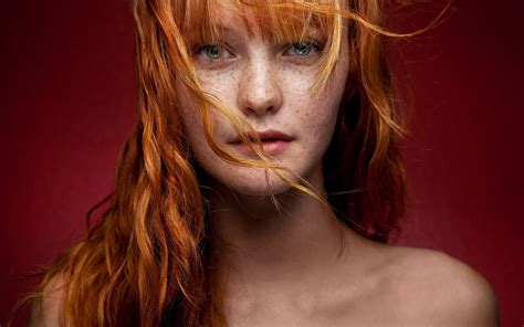 Freckles Lipstick Kacy Anne Hill Teenager Long Hair Hair In Face
