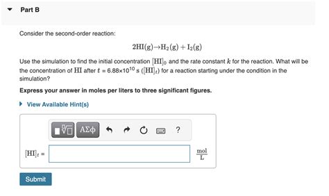 Solved Rate Law K[hi] 2 ﻿k 6 4 ﻿x 10 9 ﻿l Mol X S ﻿at