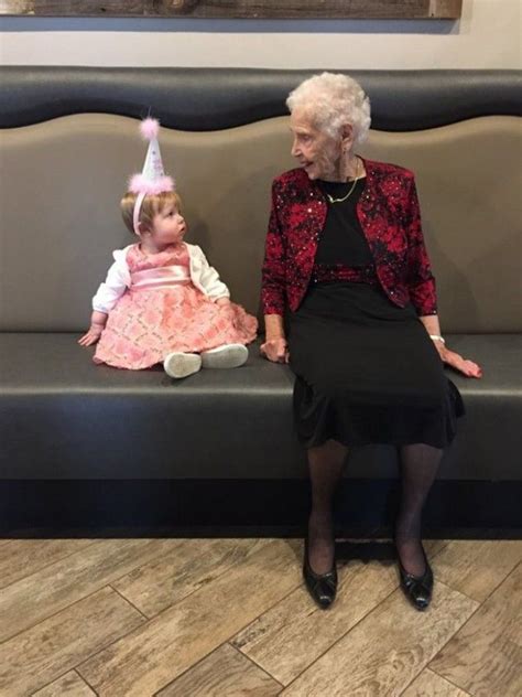 99 Years Apart To The Day One Year Old Delaney And Her 100 Year Old
