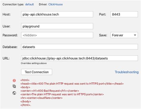 can t connect to clickhouse using ca certificate ides support