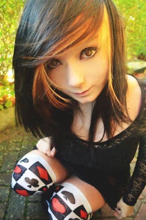 Brown And Blonde I Love Her Socks Cute Scene Girls Emo Scene Hair