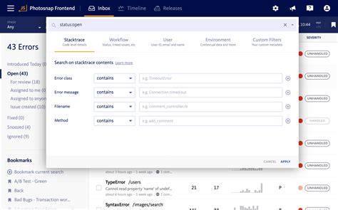 web app monitoring software bugsnag