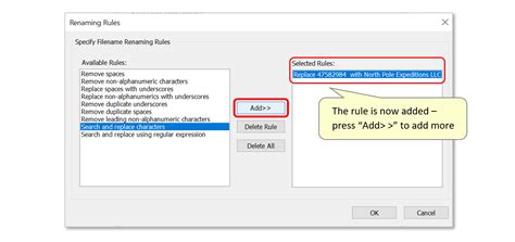 using search and replace rules to rename pdf files