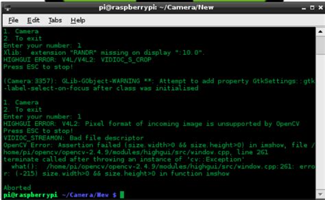 opencv 2 4 9 in raspberry error when capture video raspberry pi forums