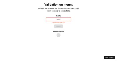react final form validation on mount codesandbox