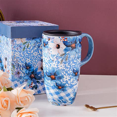 Topadorn Ceramic Latte Teacup Travel Coffee Porcelain Mug