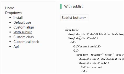 dropdown vue js examples