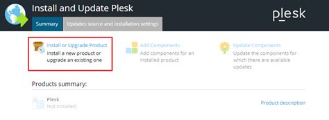 instalación de plesk para linux mediante el gui del installer plesk