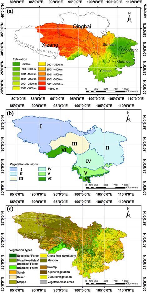 Overview Of A Topography B Vegetation Divisions And C Vegetation