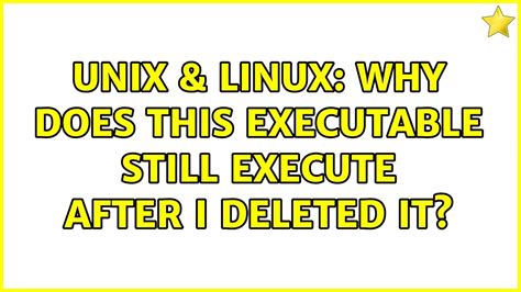 unix and linux why does this executable still execute after i deleted it
